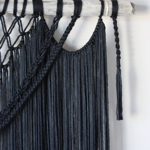 Black Large Macrame Wall Hanging, Boho Home Decor, Large Macrame Wall ...