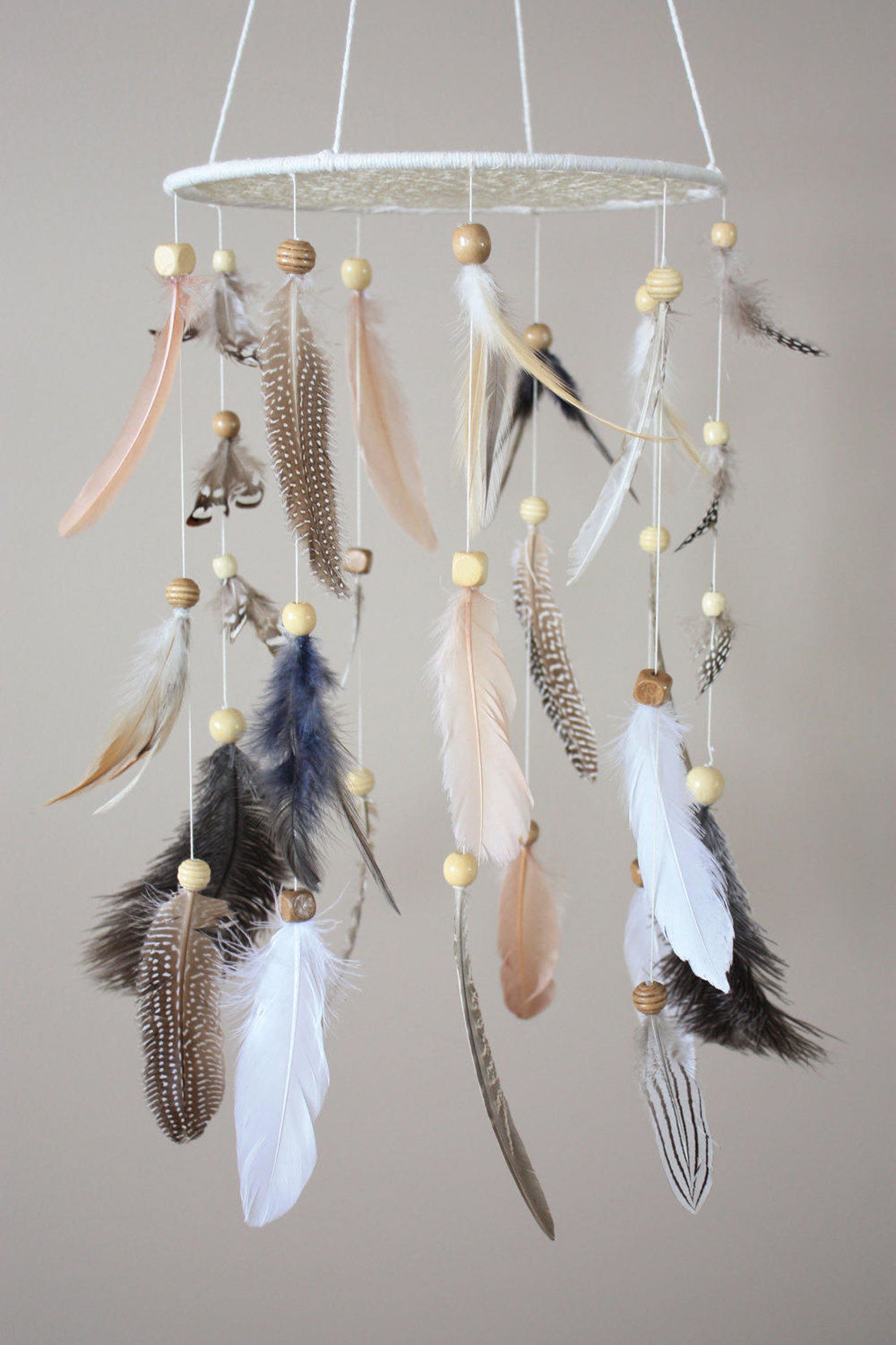 Natural Feather Mobile-bohemian Mobile-tribal Nursery-native American ...