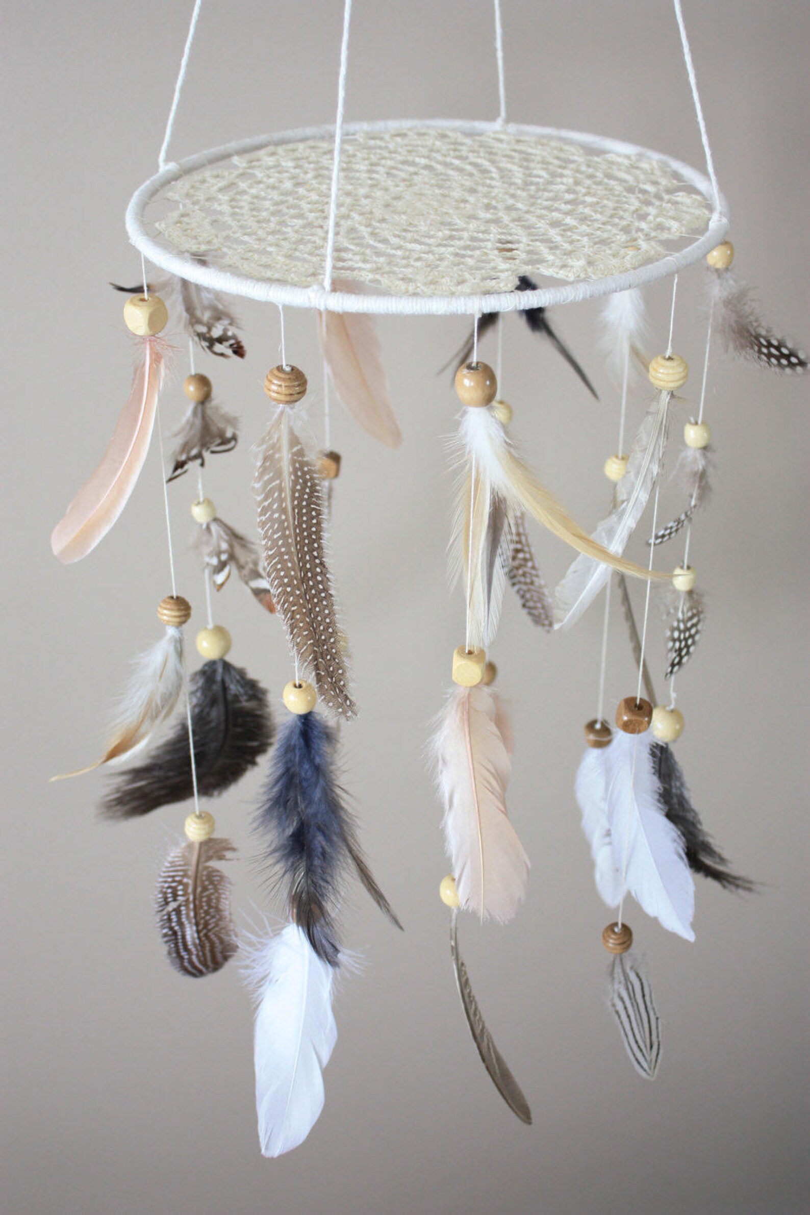 Natural Feather Mobile-bohemian Mobile-tribal Nursery-native American ...