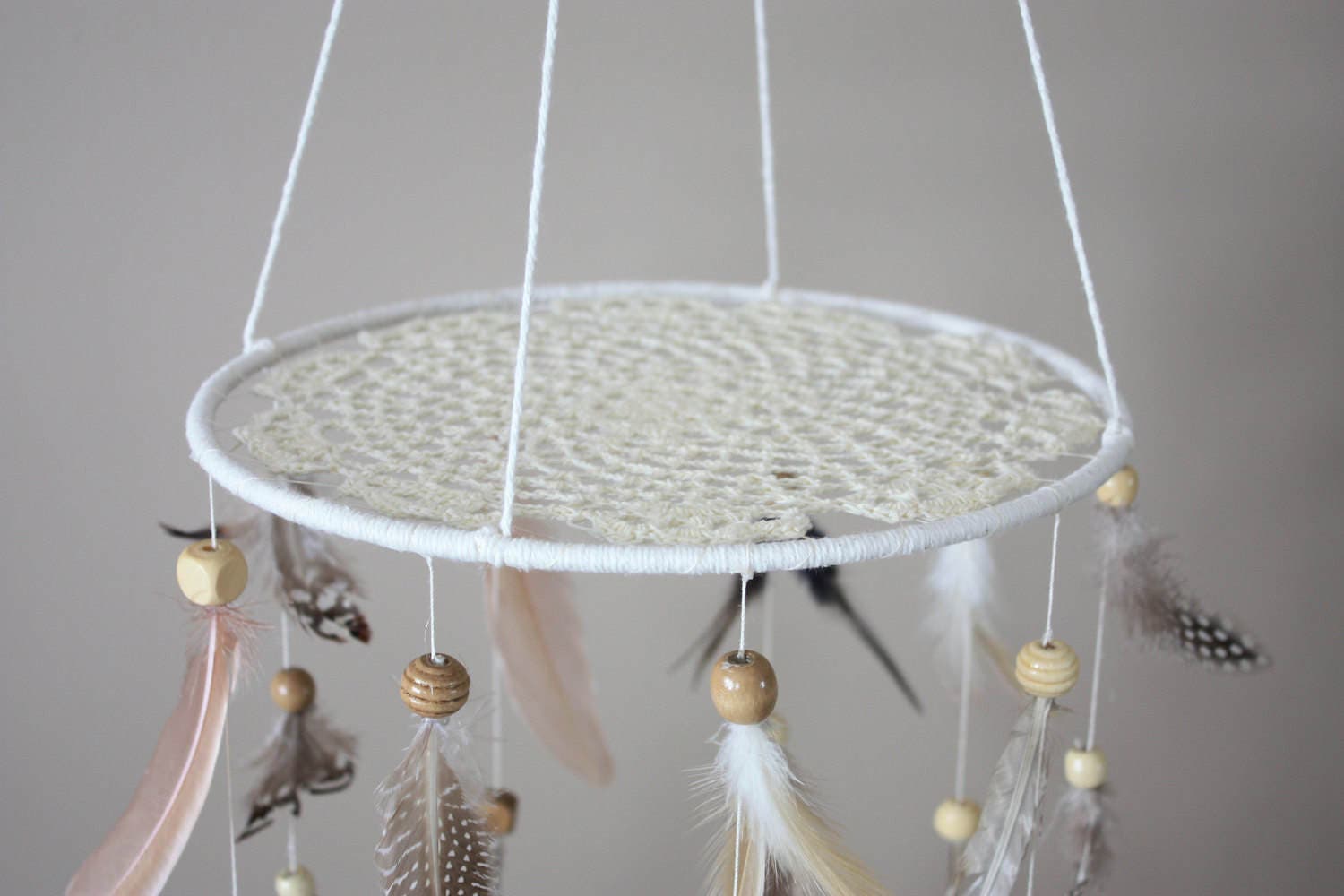 Natural Feather Mobile-bohemian Mobile-tribal Nursery-native American ...