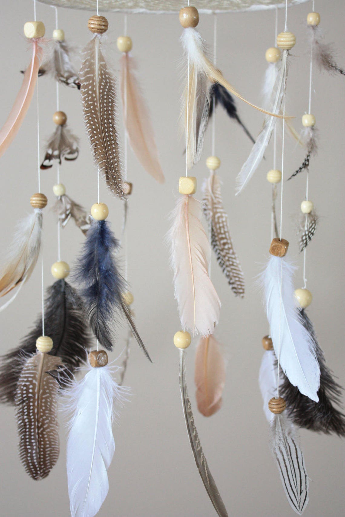 Natural Feather Mobile-bohemian Mobile-tribal Nursery-native American ...