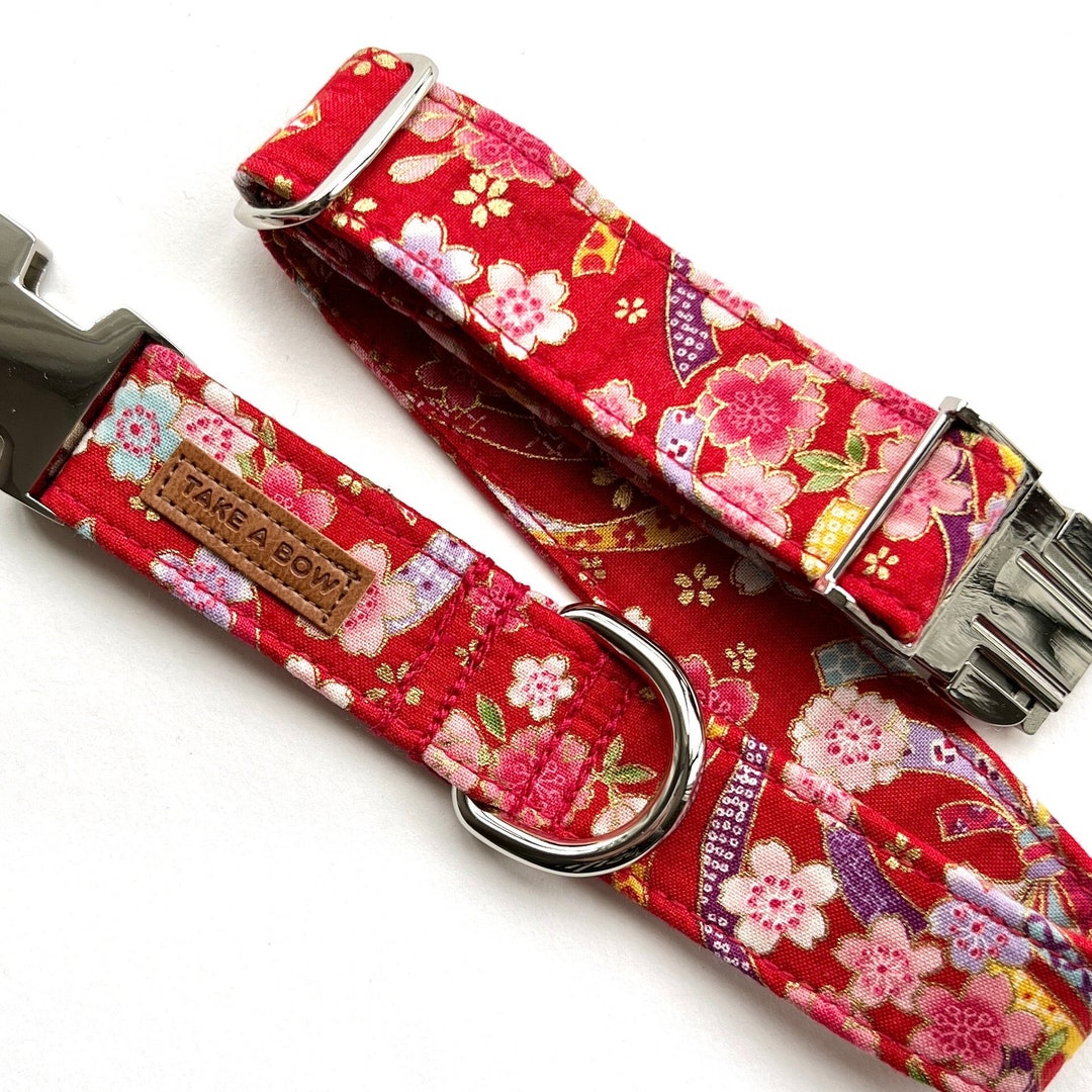 OBI RIBBON Japanese Dog Collar Set // Take A Bow Handmade Japan Kimono ...