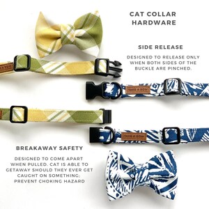 KAWA BELLIS BLUE Japanese Cat Collar Bowtie Set // Take A Bow Handmade ...