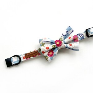 KAWA BELLIS BLUE Japanese Cat Collar Bowtie Set // Take A Bow Handmade ...