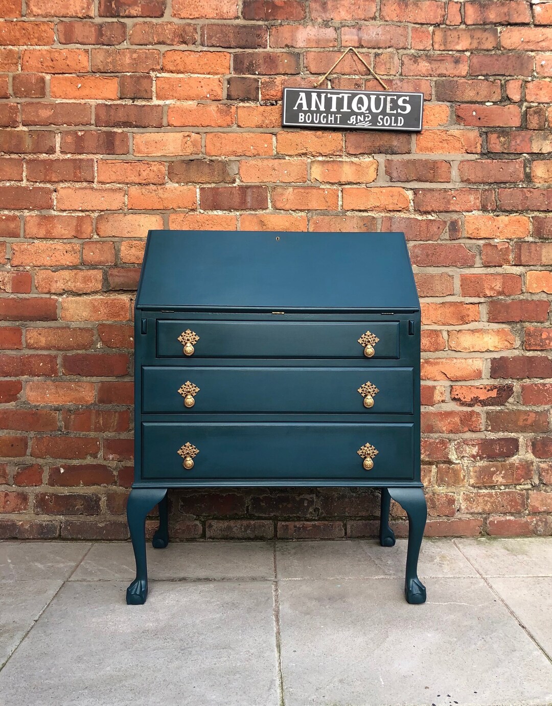 SOLD *** Vintage Upcycled Writing Bureau Desk French Lion Paws Legs by ...