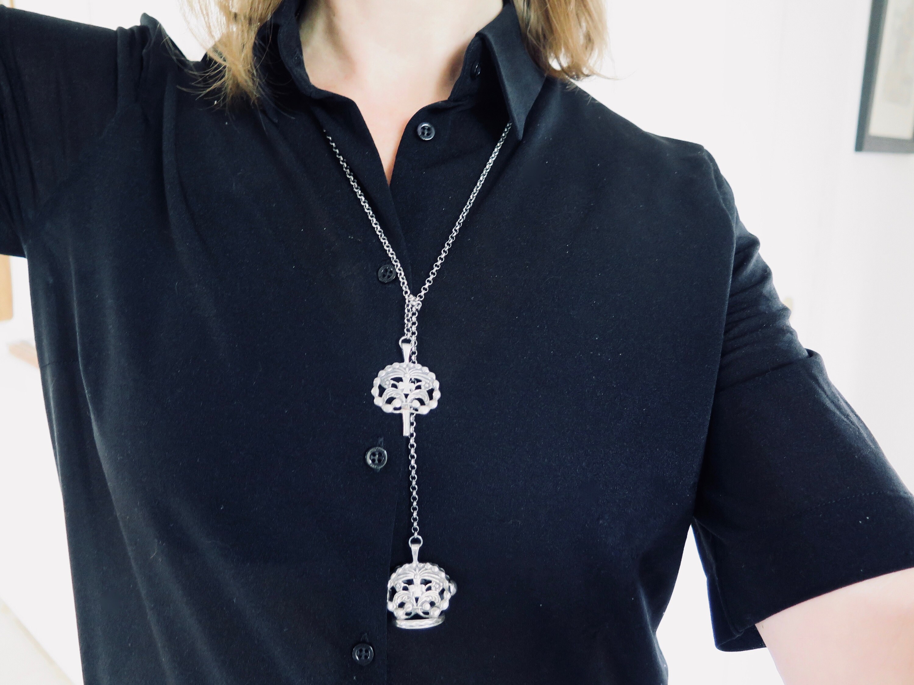 Antique Long Silver Watch Chain With Large Signet Fob and - Etsy