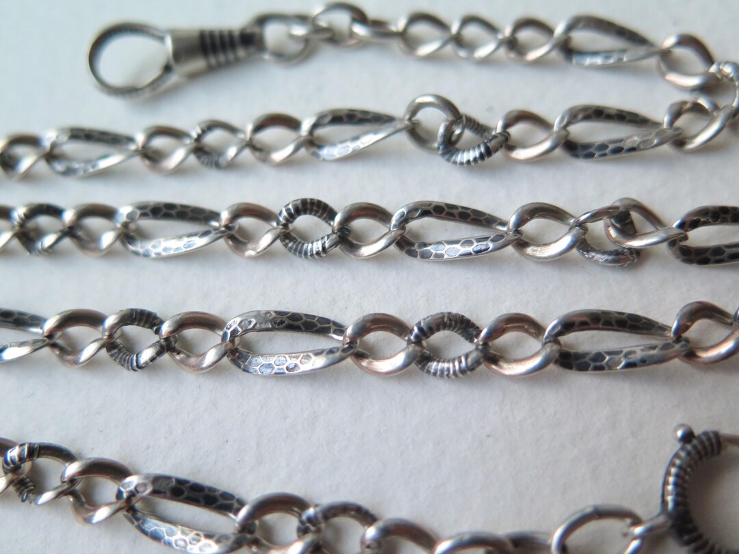 Antique Victorian Niello Silver Chain: Animalier Links, 20 Inch - Etsy