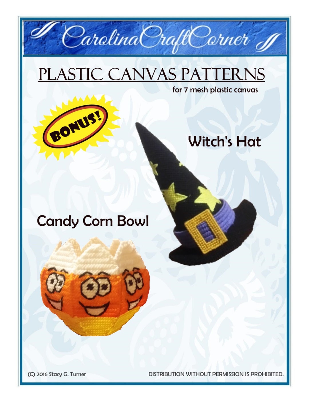 BONUS PATTERNS! Halloween Candy Corn Bowl and Witch's Hat 7 Mesh ...
