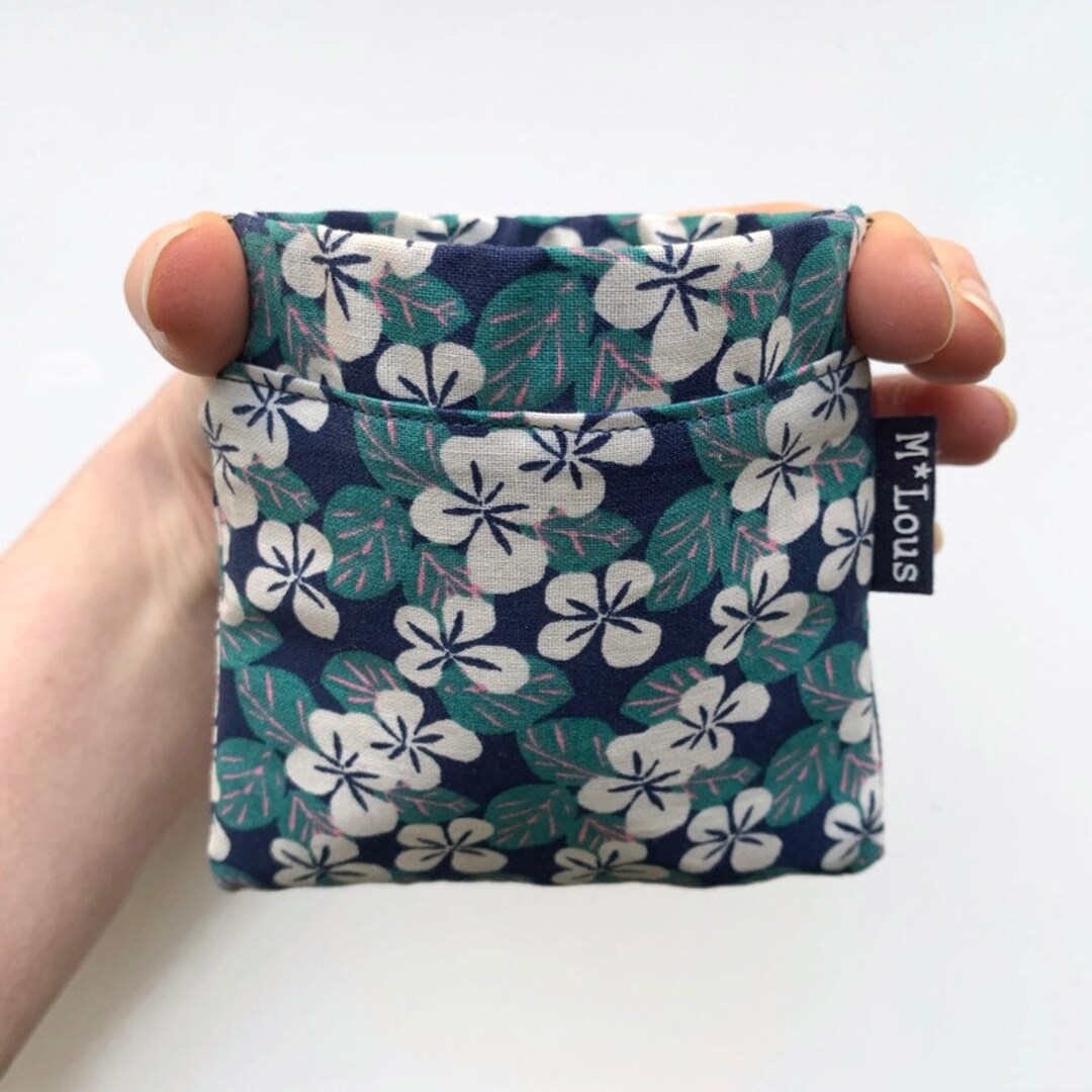 Blue Coin Pouch With a Flex Top Pinch Purse Squeeze Wallet Minimalistic ...