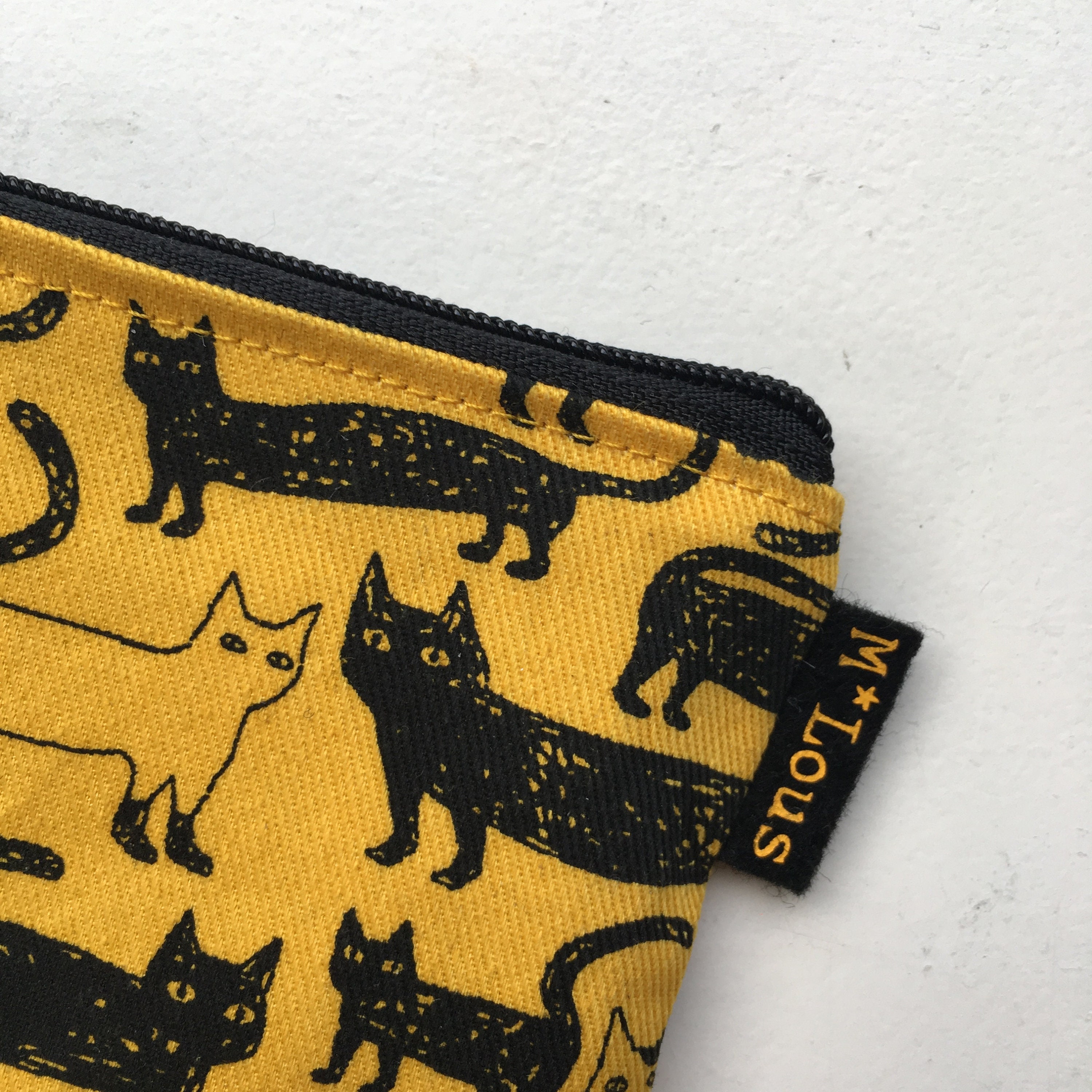 Yellow Coin Purse With Cats Little Zipper Pouch Coin Pouch - Etsy