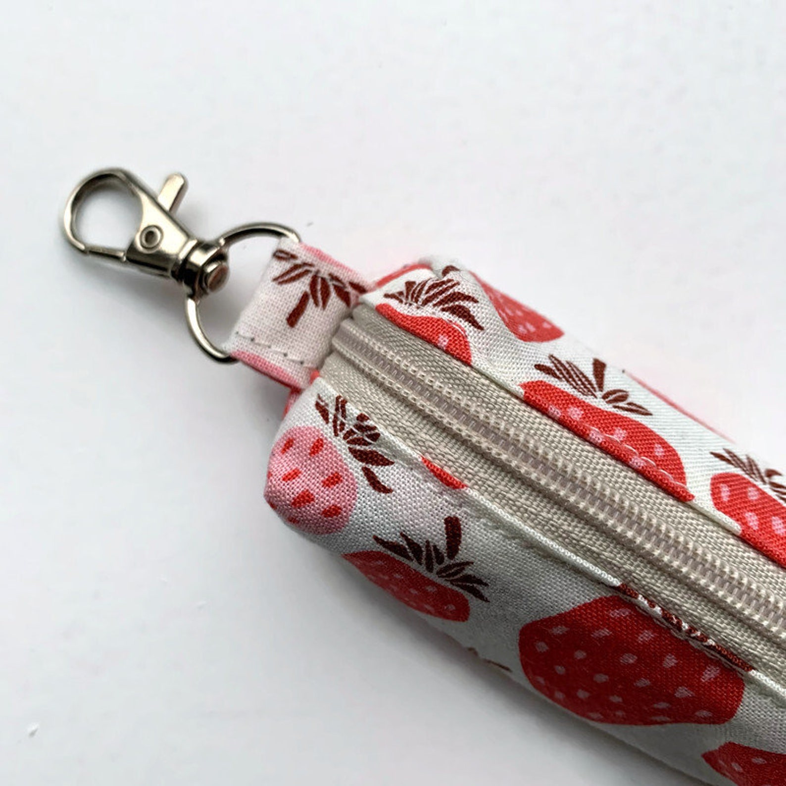 Strawberries Key Chain Purse for Change Lip Balm Ear Phones - Etsy