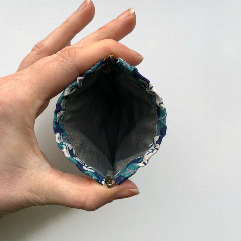 Blue Coin Pouch With a Flex Top Pinch Purse Squeeze Wallet - Etsy