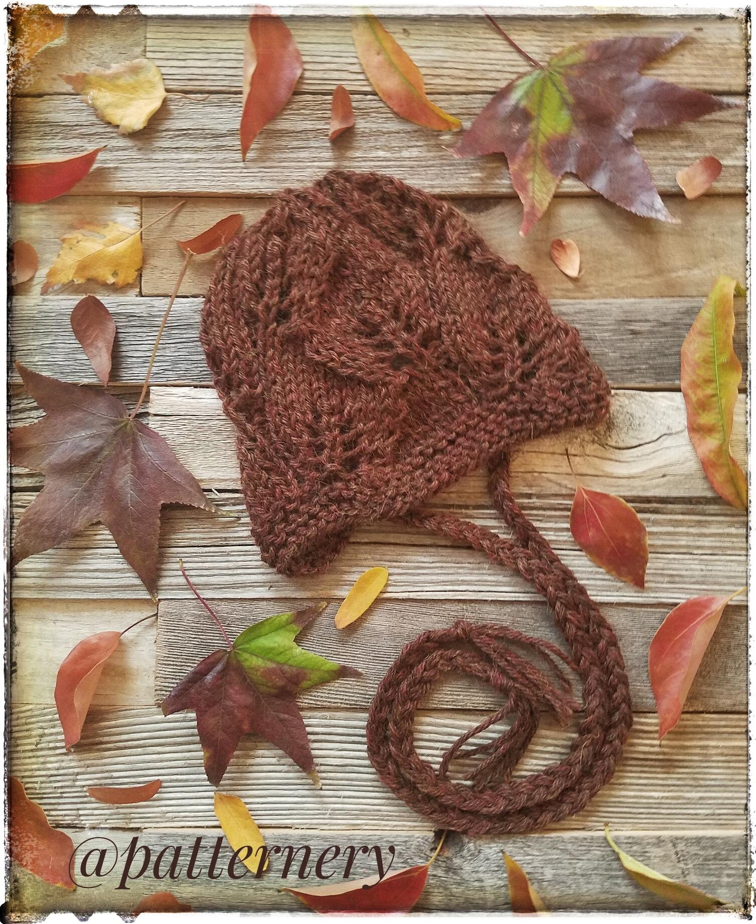 Knitting Pattern "fall Leaf" Lace Bonnet, NB - 4 Y.o. Size, Photoprop ...
