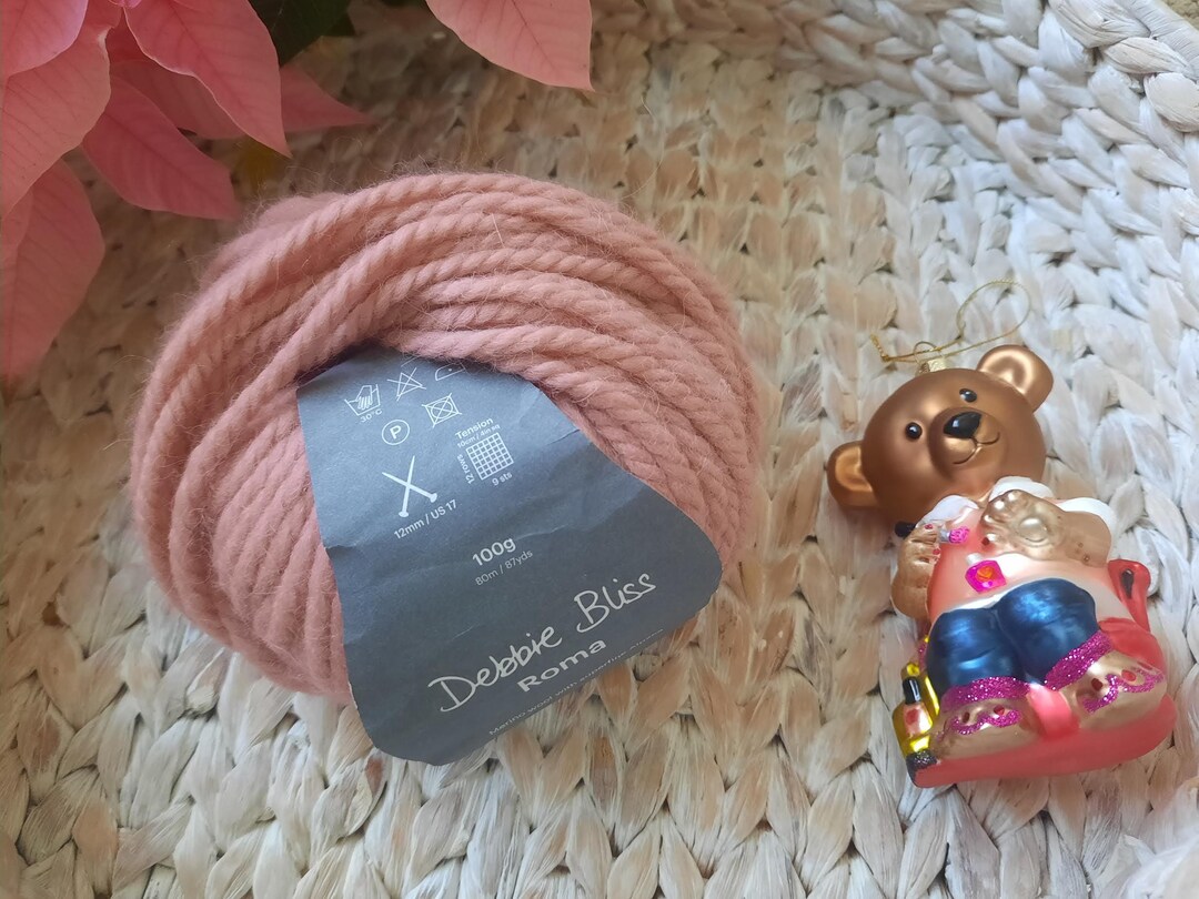Debbie Bliss Roma in Rose, Super Bulky Wool Alpaca Yarn and FREE ...