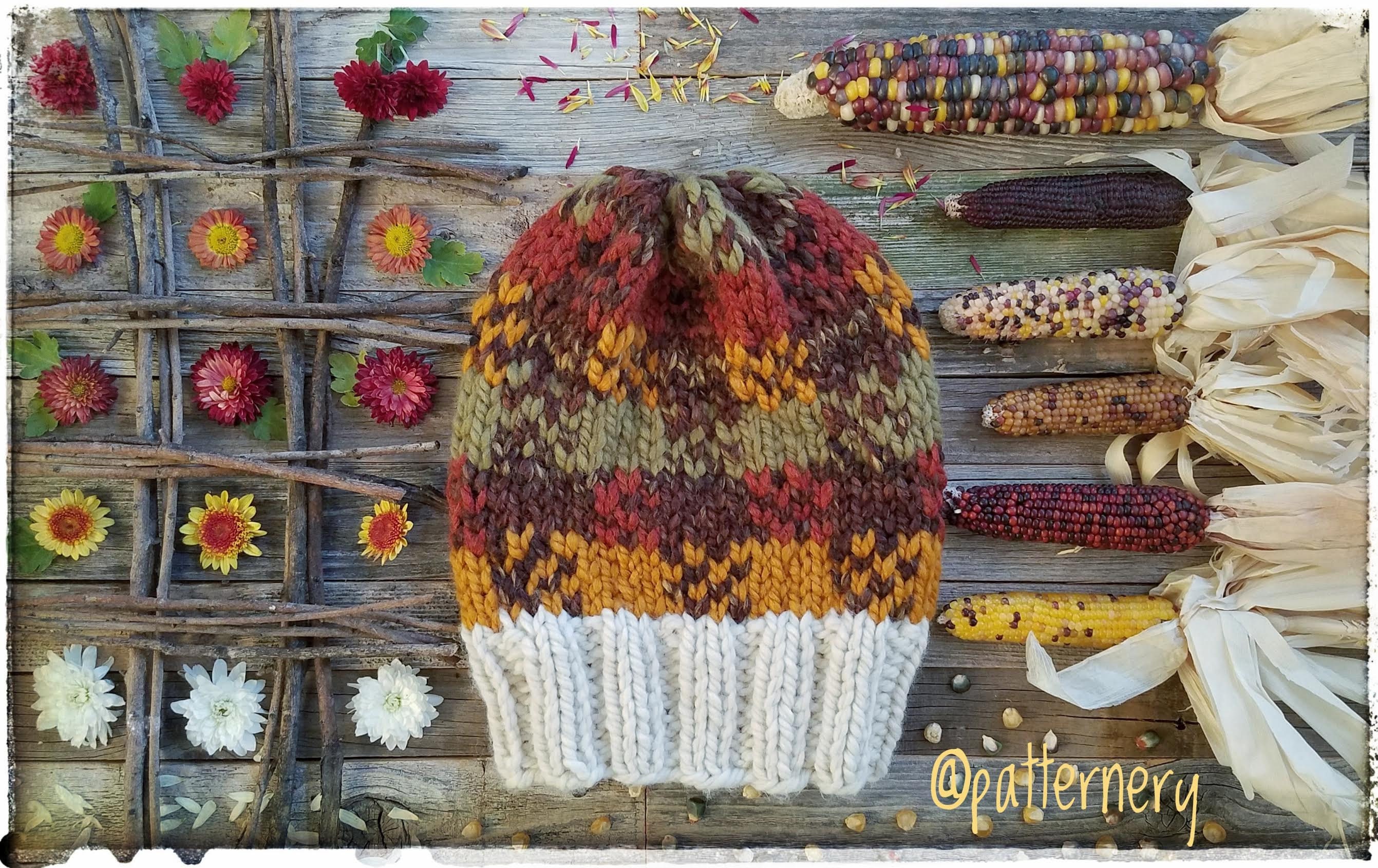 Super BULKY Plaid Hat indian Corn Knitting Pattern - Etsy