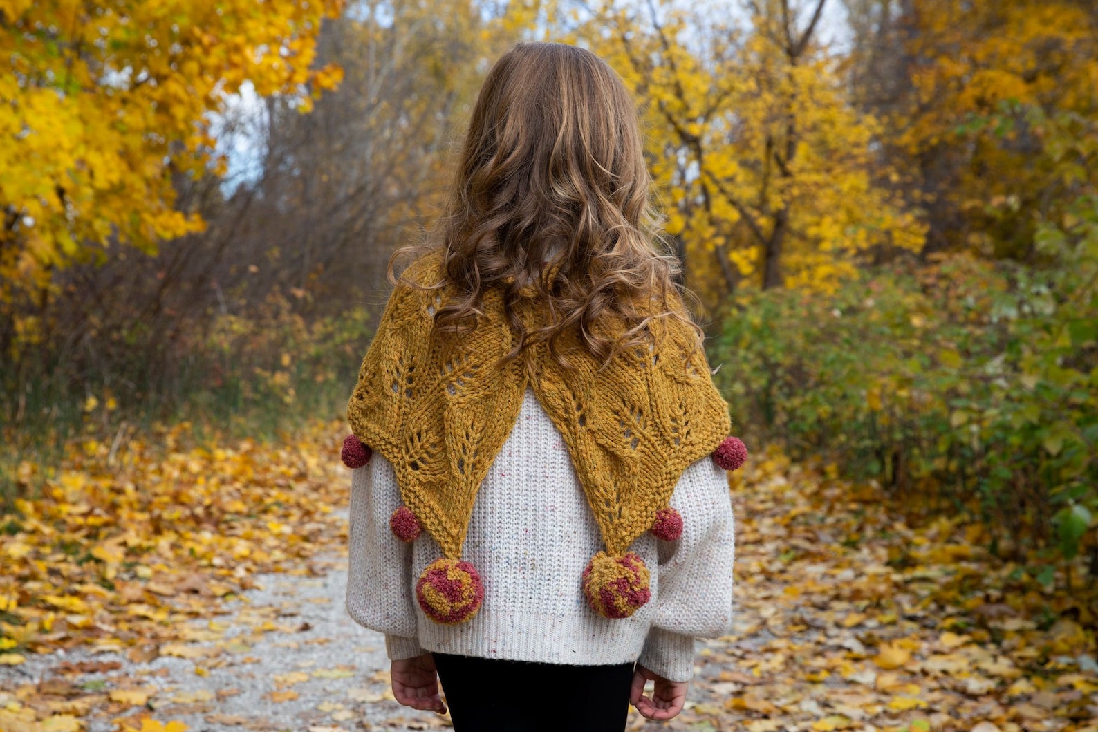 Knitting Pattern - Leaves Capelet (toddler - Child; XS-L; XL - 2XL ...