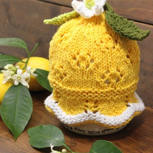 Orange or Lemon Worsted Hat Flat and Round Knitting Pattern PDF. Baby ...