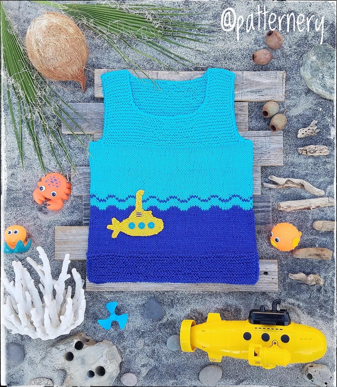 Knitting PATTERN, 2 Looks in One Instructions Pdf. SUBMARINE or Boat ...