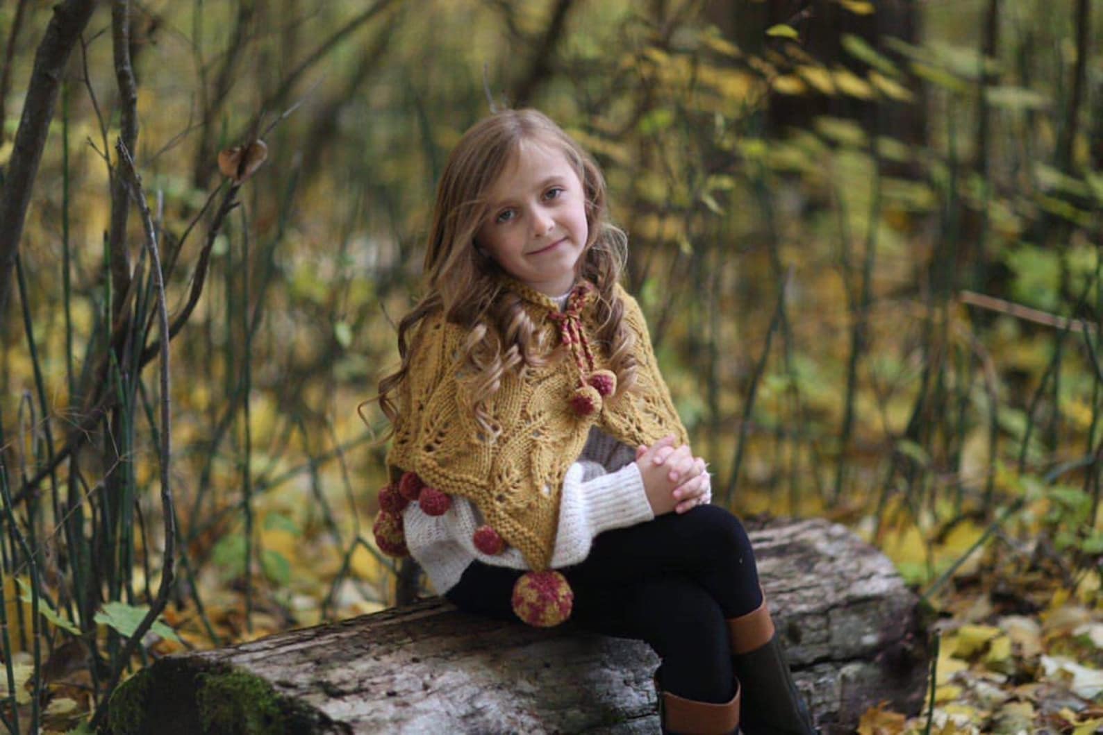 Knitting Pattern - Leaves Capelet (toddler - Child; XS-L; XL - 2XL ...