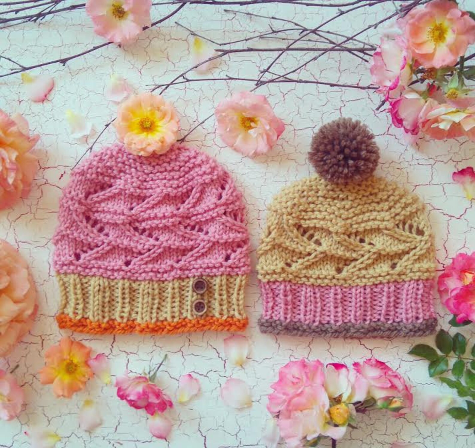 Rustic Lace Hat Knitting Pattern PDF. Sizes for NB 3-6 Mo - Etsy