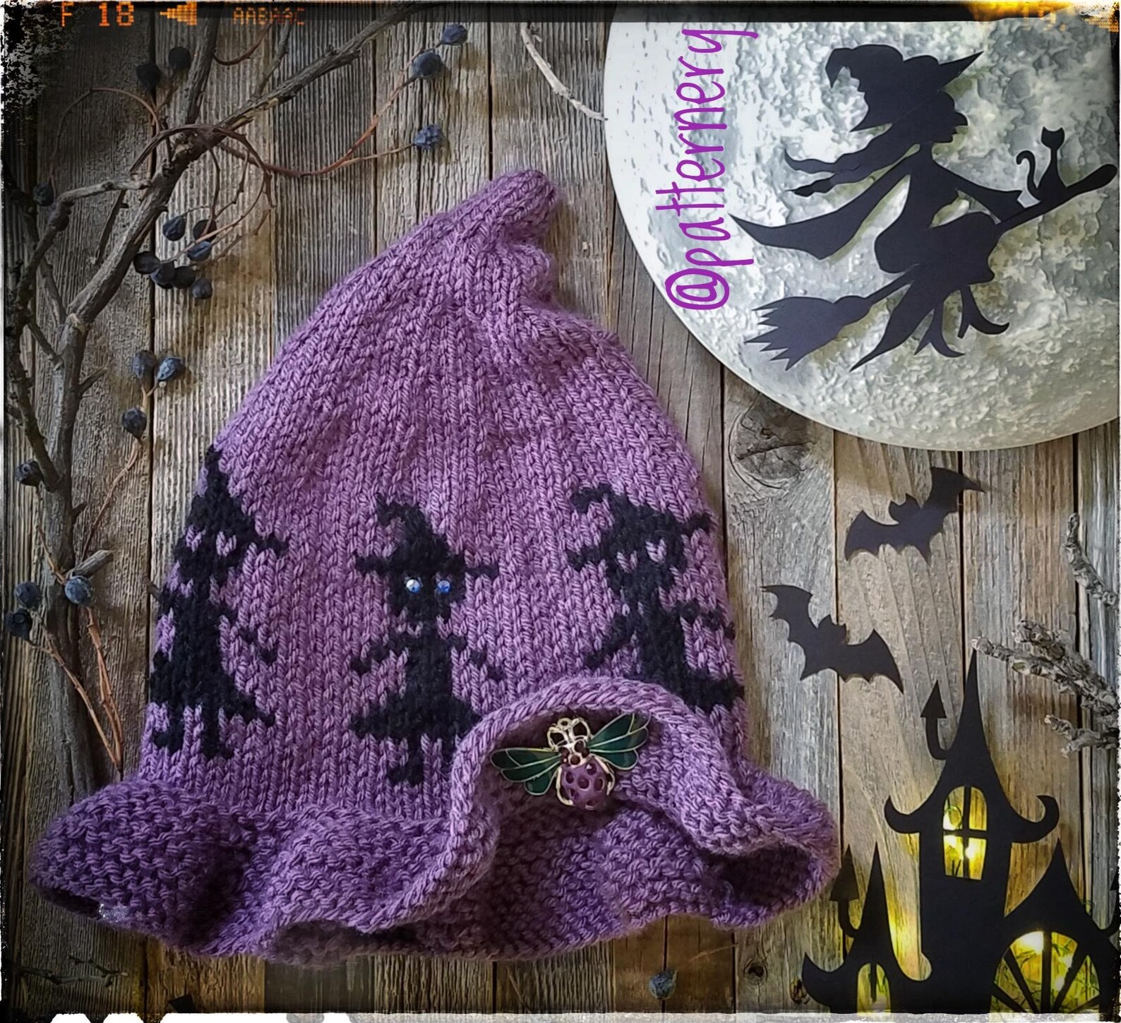 Knitting Pattern - Witch Hat Trick or Treat (baby, Toddler, Child, Teen ...