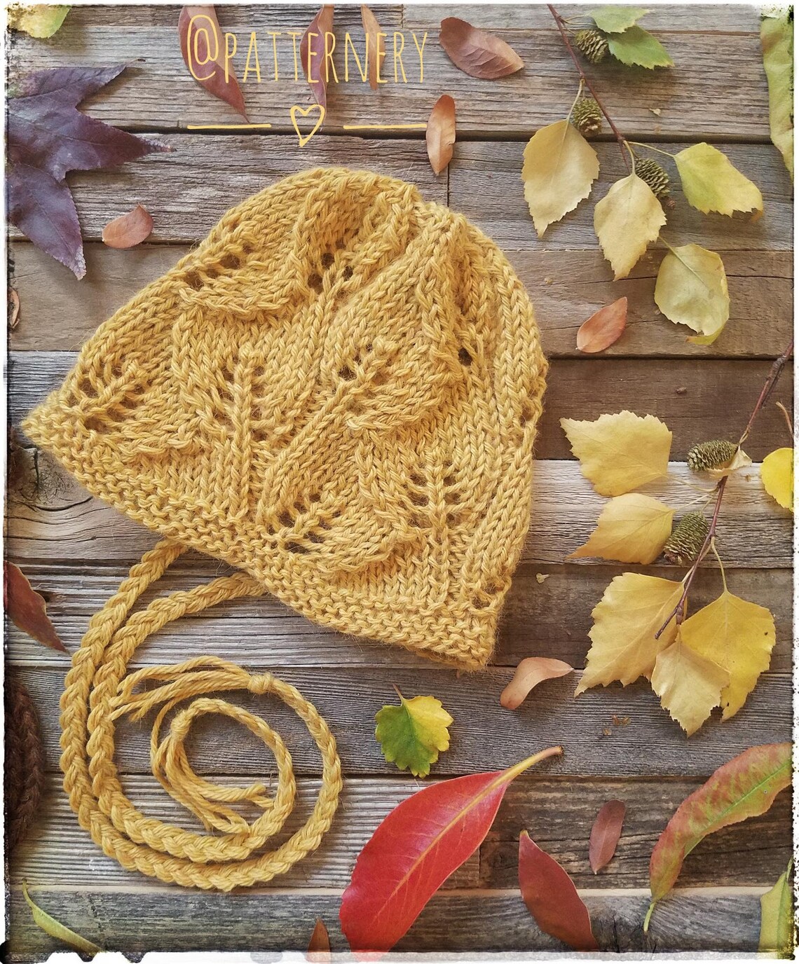 Knitting Pattern "fall Leaf" Lace Bonnet, NB - 4 Y.o. Size, Photoprop ...