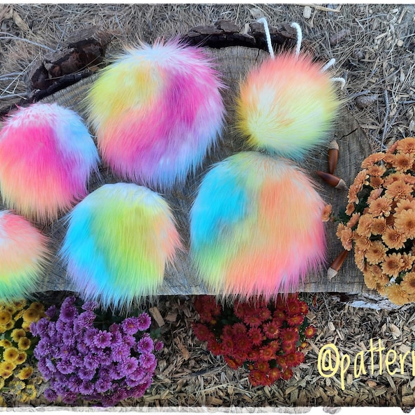 Rainbow Pom Poms - Etsy