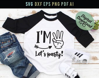 Im This Many SVG Third Birthday Svg 3rd Birthday Shirt Svg - Etsy