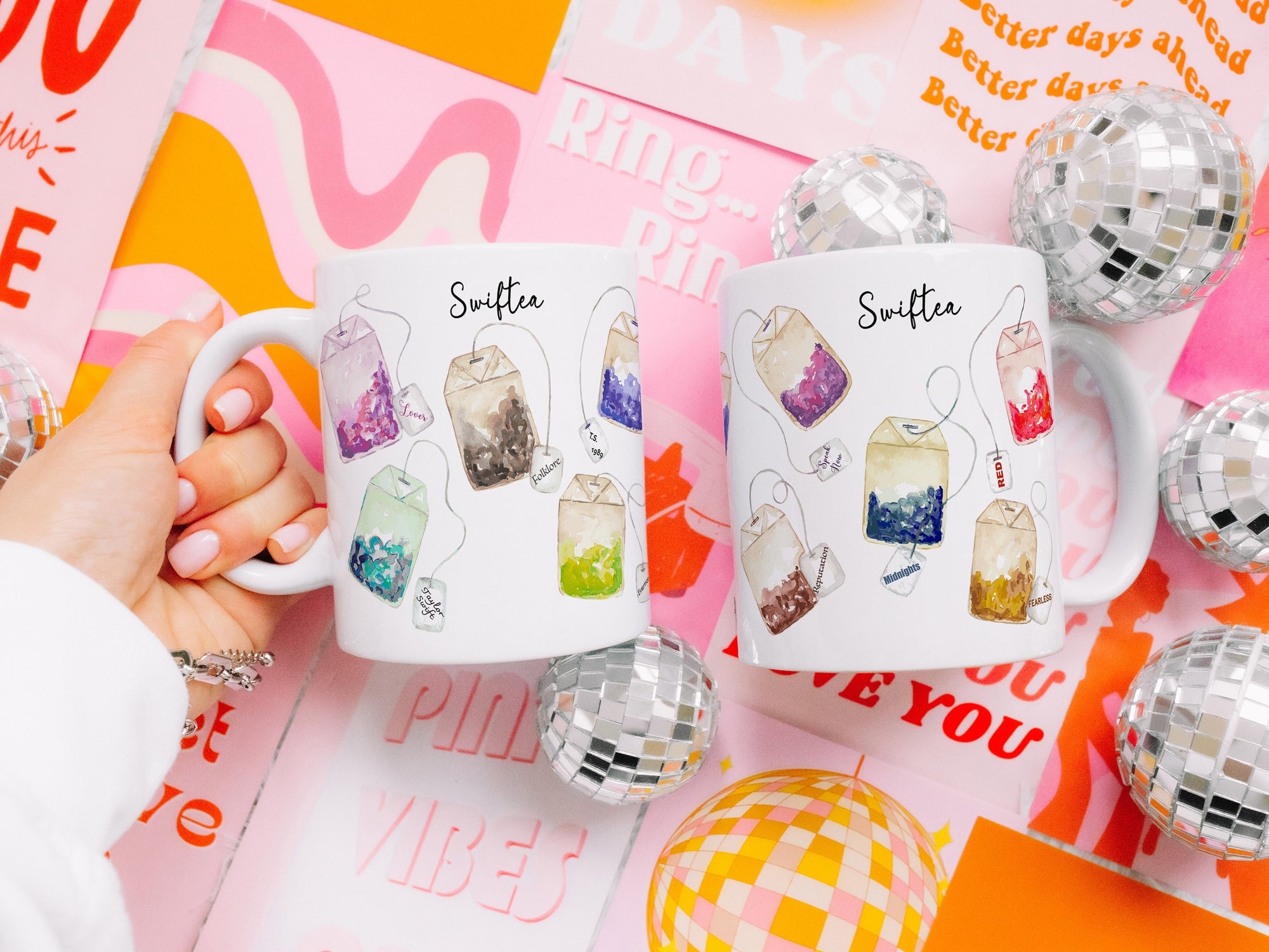 Swiftea Mug with Album Name Tea Bags, Taylors Version Swiftea mug sold ...