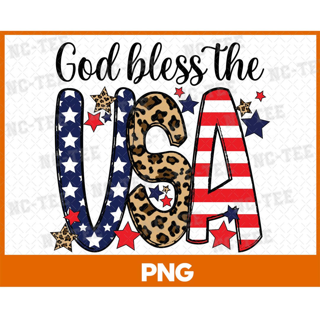 God Bless the USA Red White Blue Flag Patriotic 4th of July - Etsy