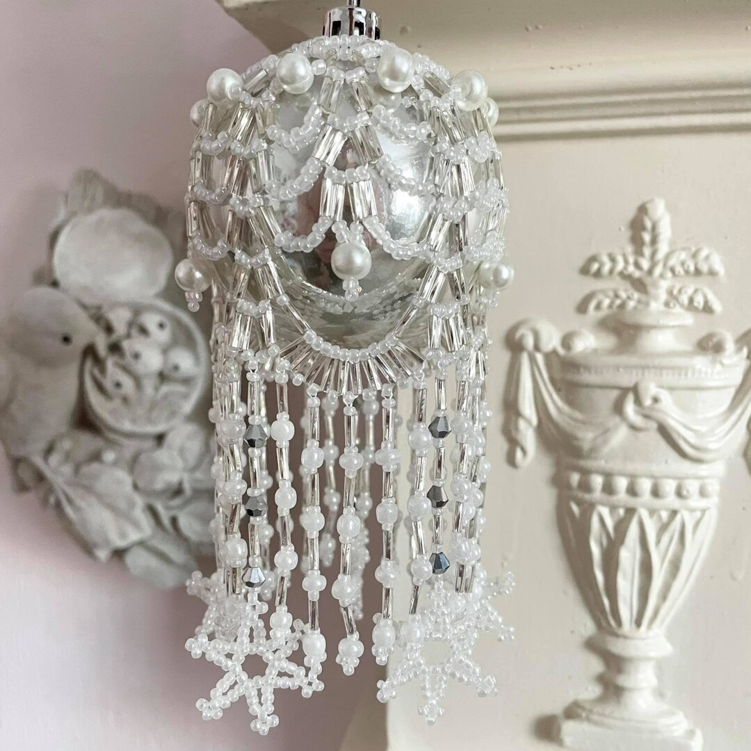 Snowfall Bauble Pattern 40. Beading Tutorial Instructions. Christmas ...