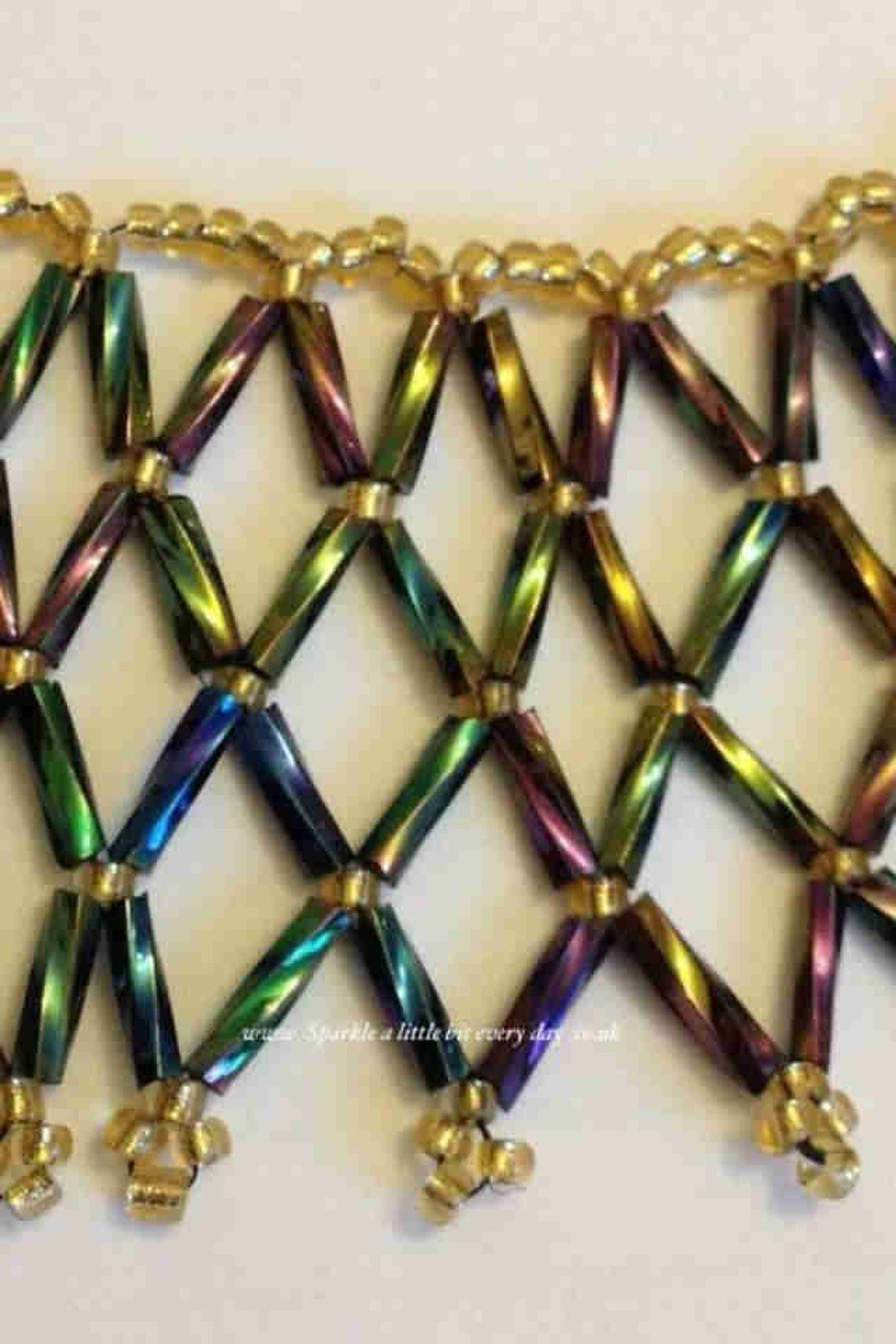 Bugle Netted Necklace Pattern 2. Beading Tutorial Pattern. - Etsy