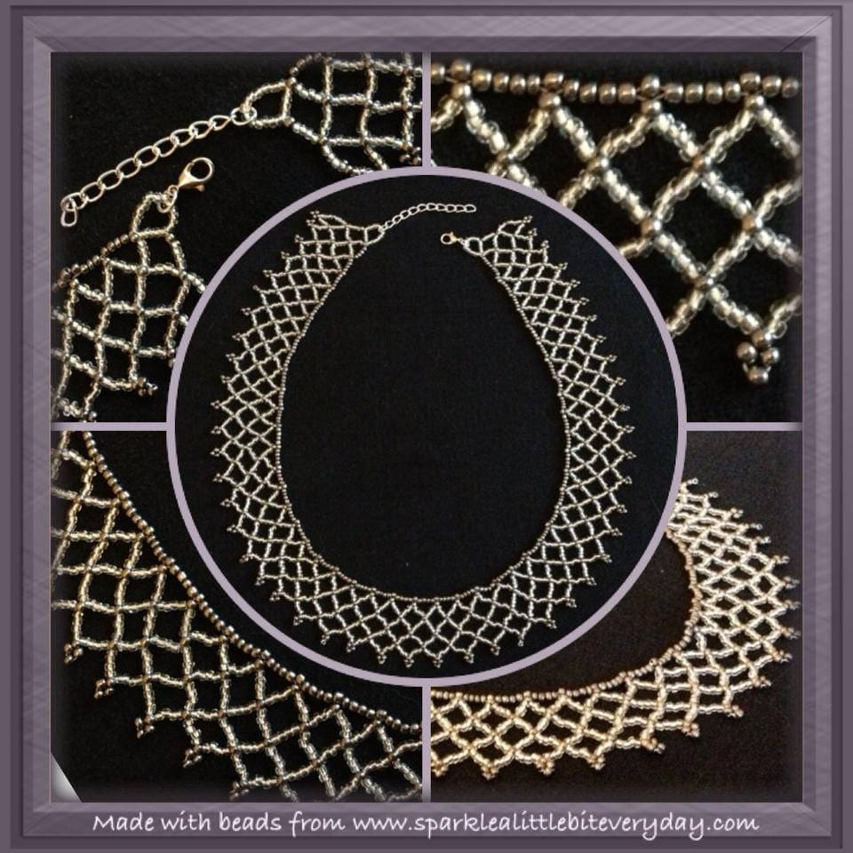Seed Bead Netted Necklace Pattern 1. Beading Tutorial Pattern. - Etsy