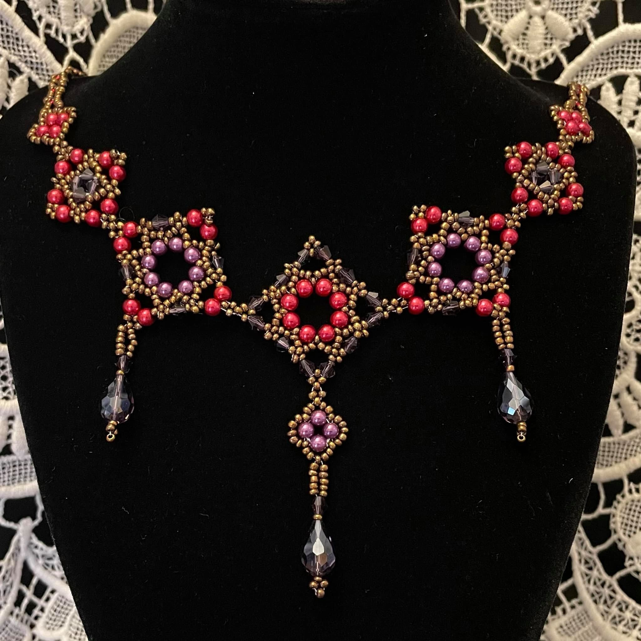 Tudor Necklace Pattern 37. Beading Tutorial. Earrings Necklace Pearls ...