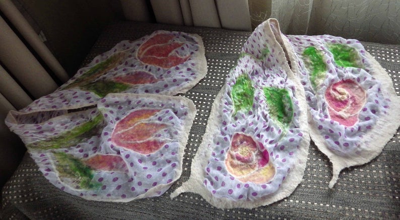 Tutorial on Felt Nuno Felted Scarf DIY Felting - Etsy Australia