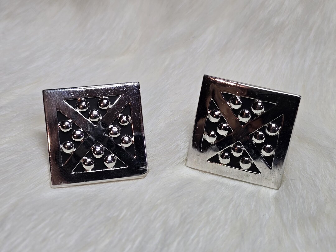 Vintage Swank Silver-tone Square Cufflinks, Timeless Men's Accessory ...