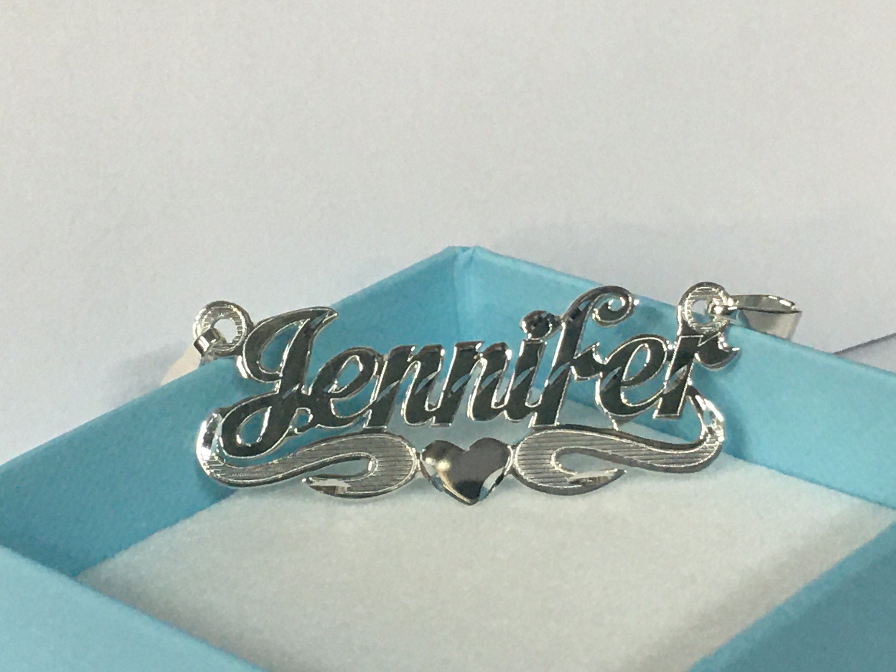 Silver Nameplate Necklace Solid 925 Silver Custom Nameplate Etsy