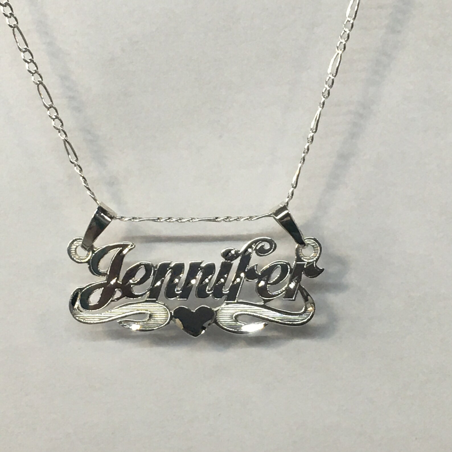 Silver Nameplate Necklace Solid 925 Silver Custom Nameplate Pendant