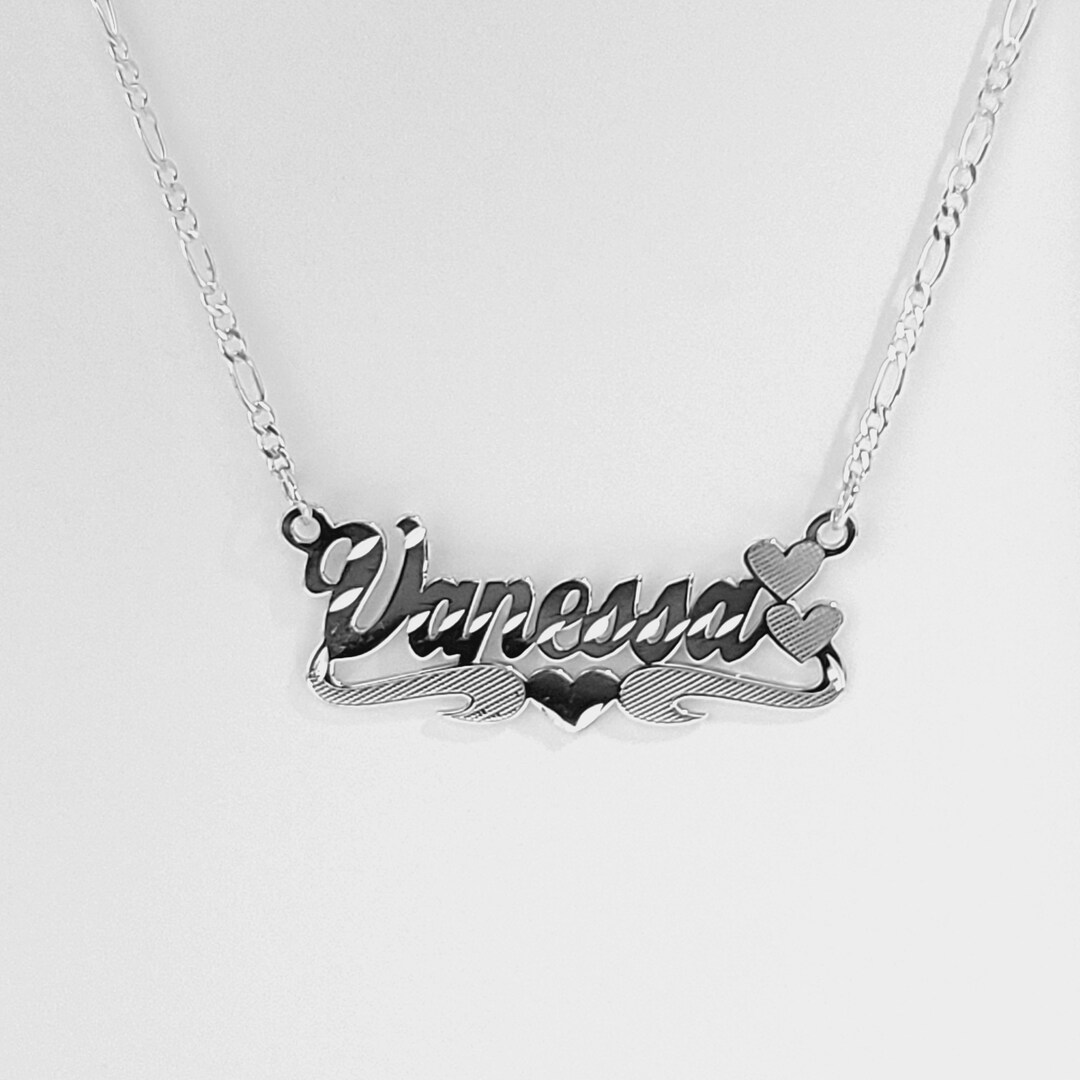 Silver Nameplate Necklace Custom Nameplate Nombre En Plata 925