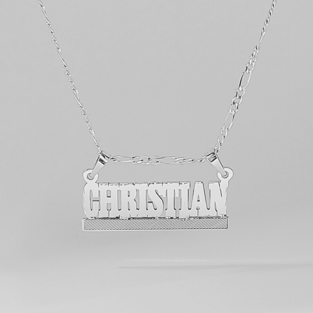 Block Letter Solid 925 Silver, Nameplate Shining Finish, Personalized ...