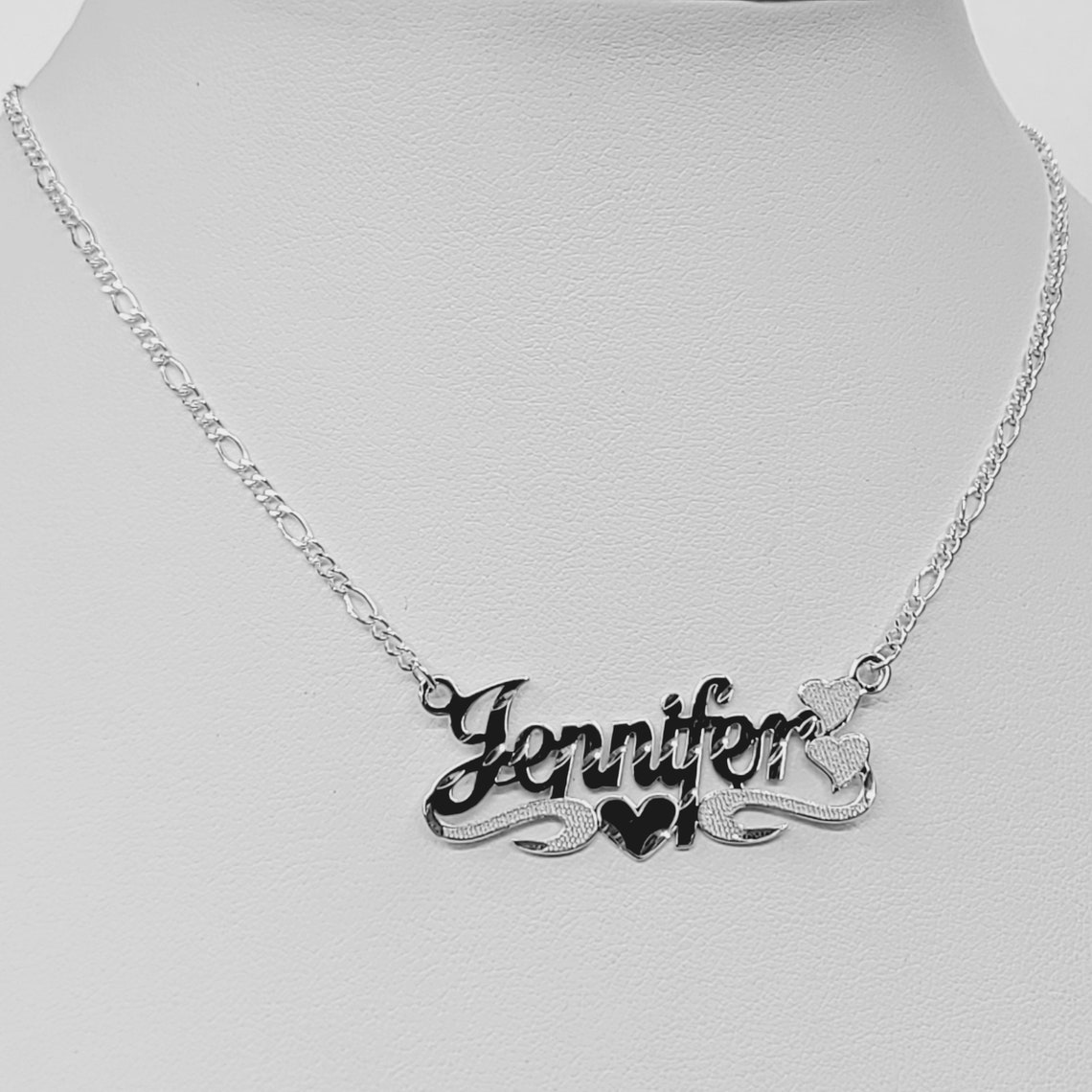 Solid 925 Silver Nameplate Cursive Nameplate Necklace - Etsy