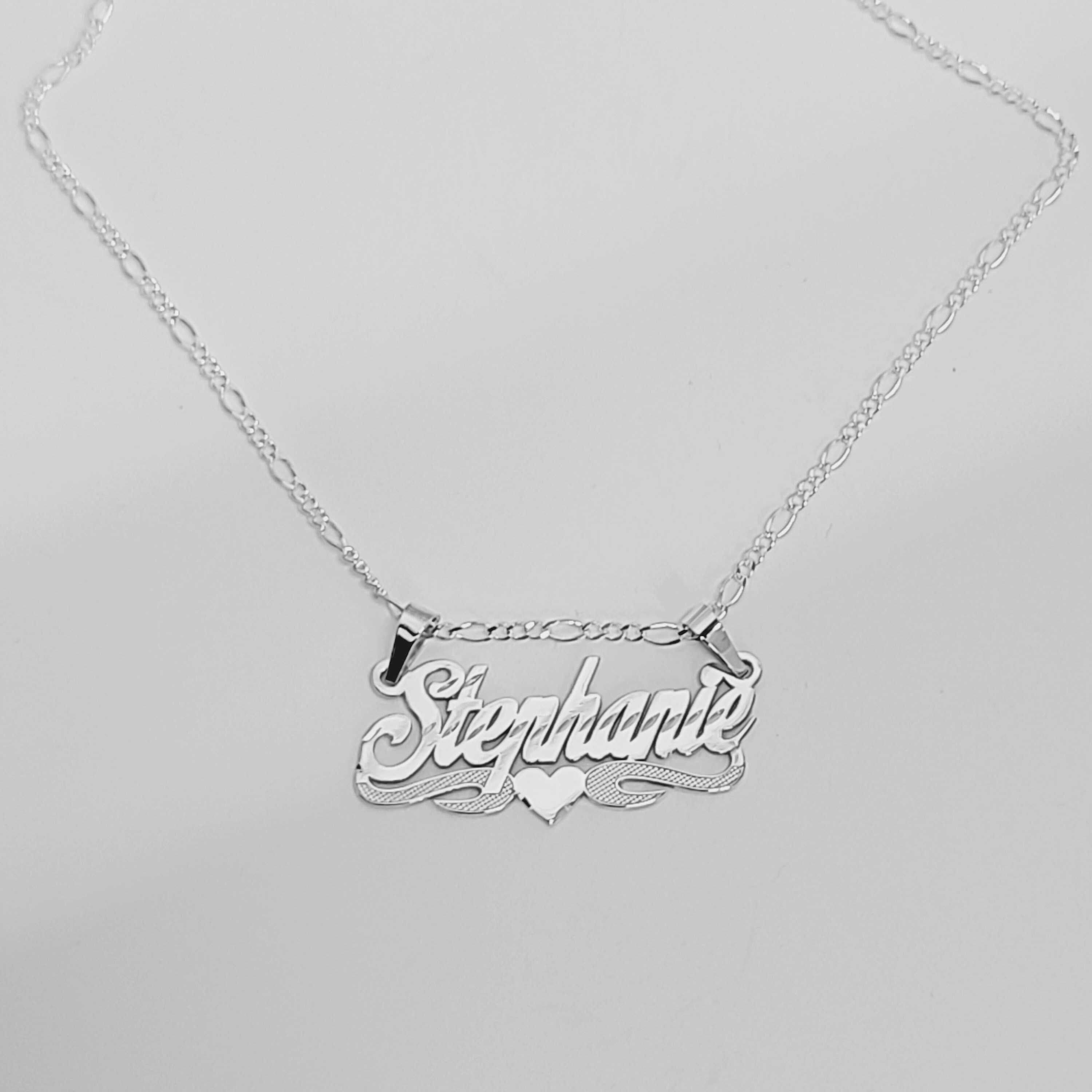 Solid 925 Silver Nameplate Cursive Nameplate Necklace - Etsy