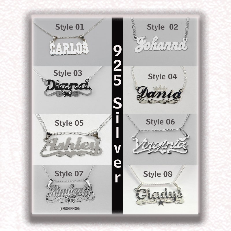 Silver Name Necklace - Etsy