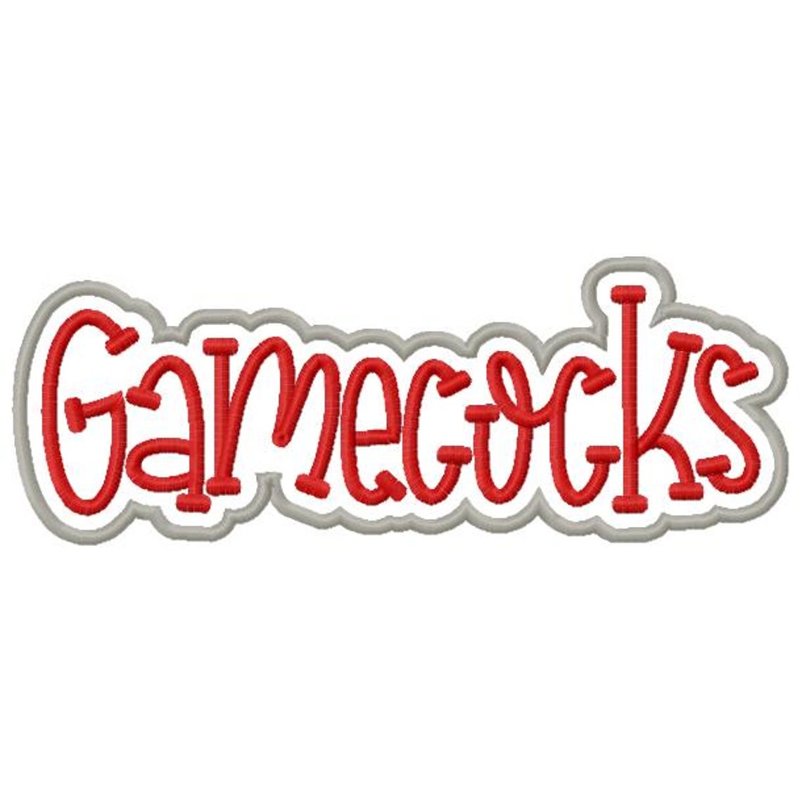 MASCOTS : Gamecocks With Puff Outer Line... 3 Hoop Sizes Inc. Applique ...