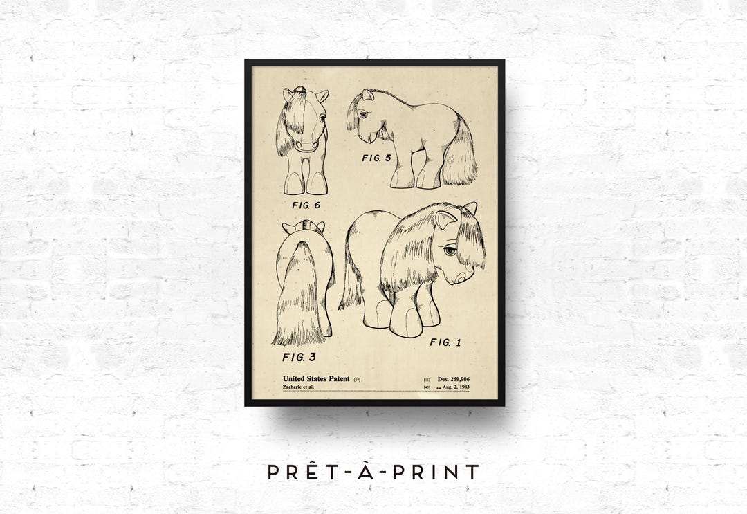 1983 My Little Pony Blueprint, My Little Pony Patent Print Designed for ...