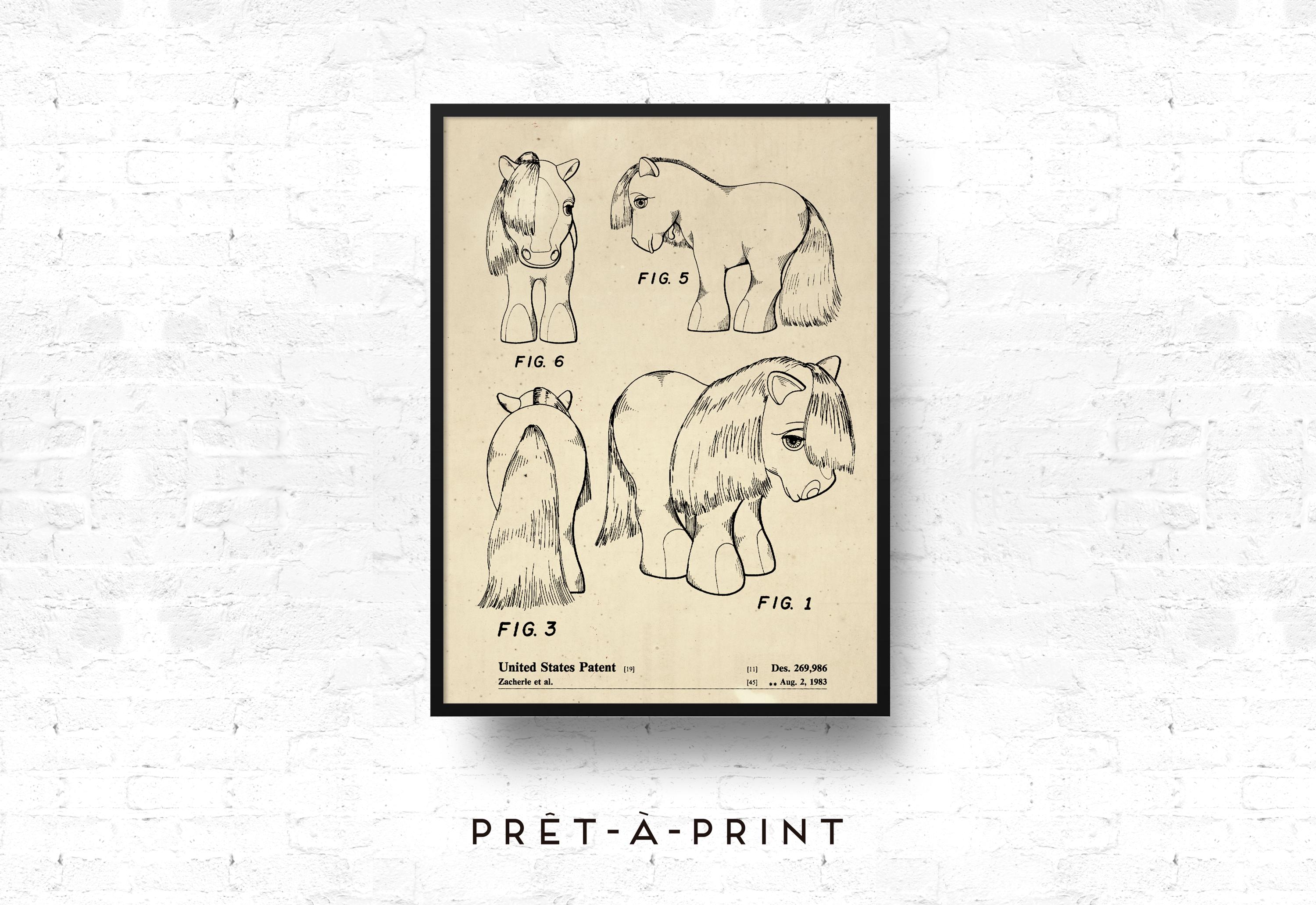 1983 My Little Pony Blueprint, My Little Pony Patent Print Designed for ...