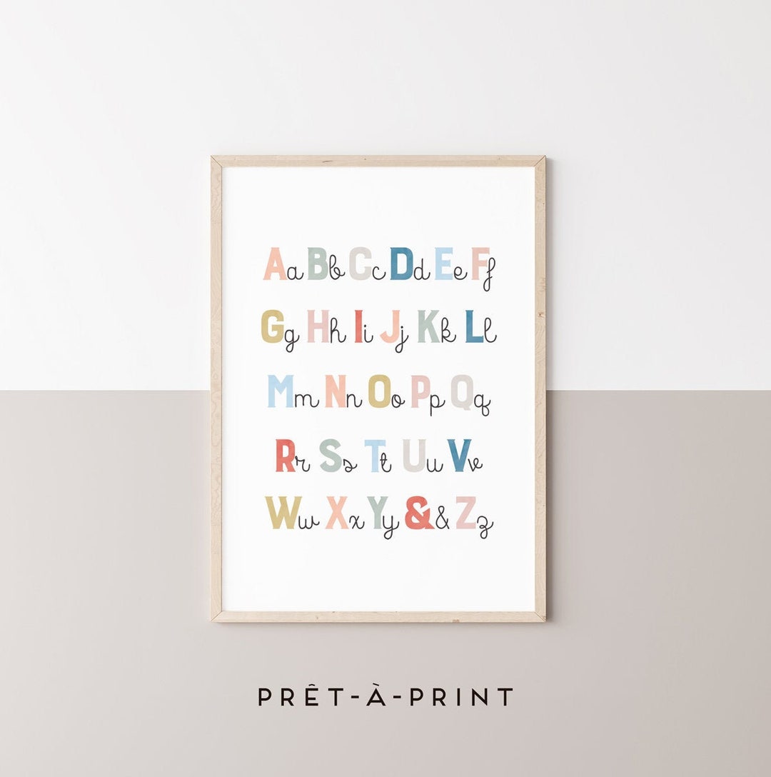 Colorful ABC Poster: Kids Room Alphabet Print (digital File) - Etsy