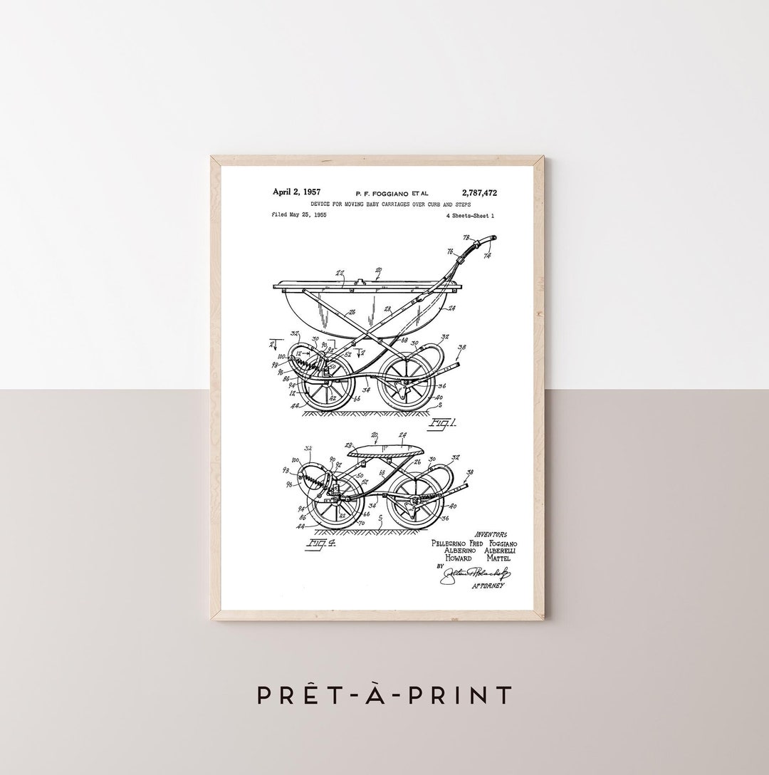 Baby Doll Stroller Patent - Vintage Doll Stoller Blueprint, Victorian ...