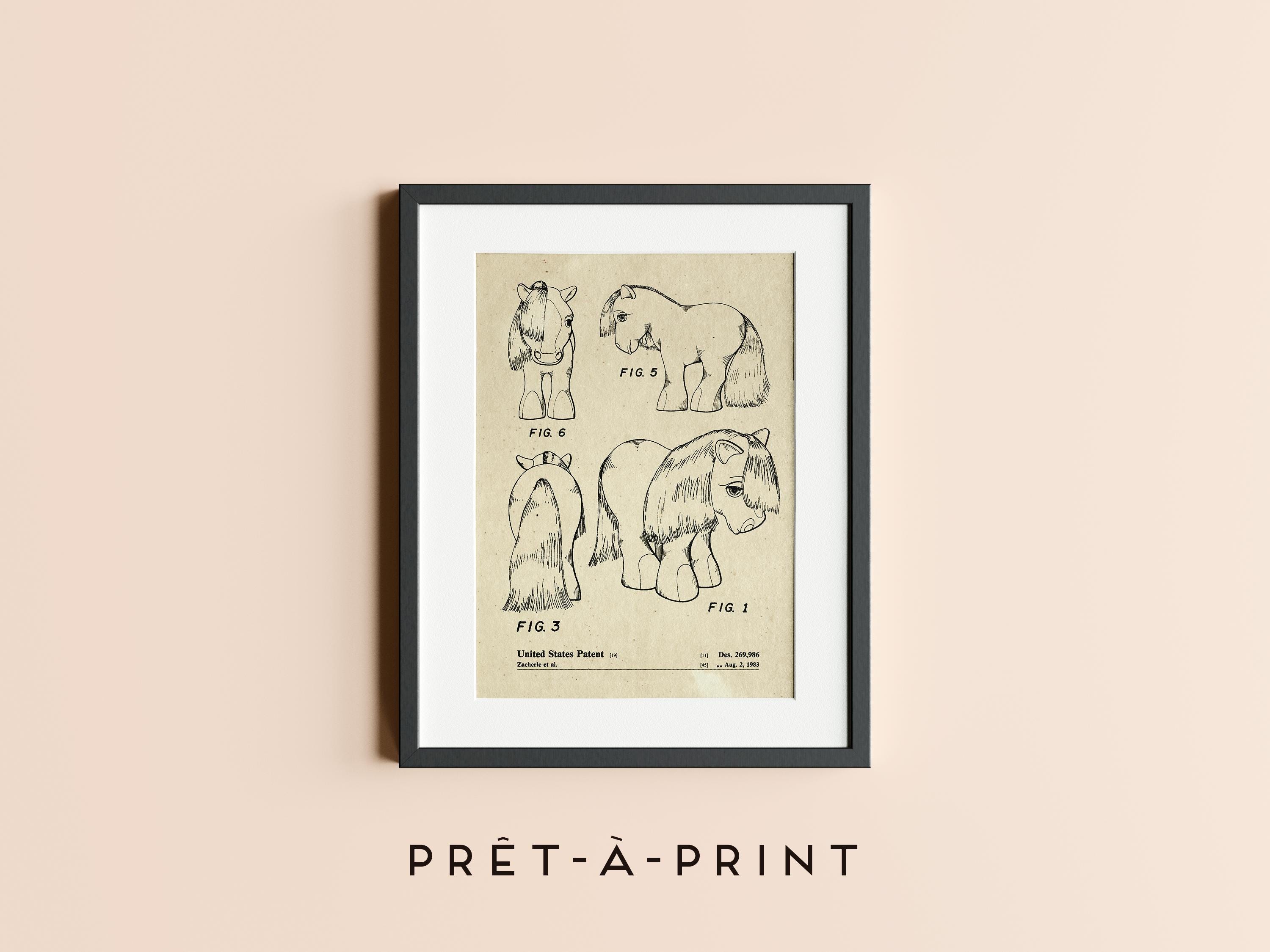 1983 My Little Pony Blueprint, My Little Pony Patent Print Designed for ...