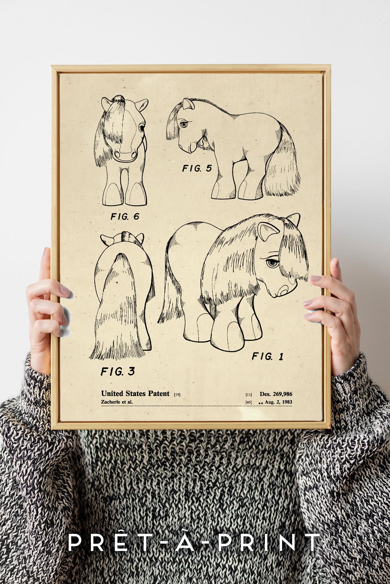 1983 My Little Pony Blueprint, My Little Pony Patent Print Designed for ...